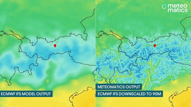 Examples of Downscaling | Meteomatics