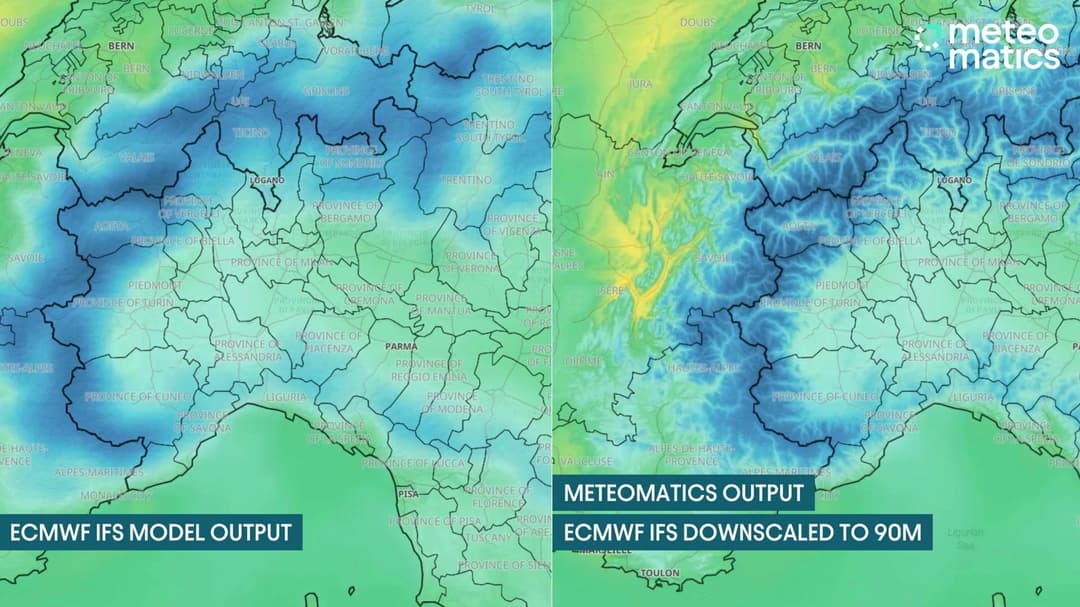 Examples of Downscaling | Meteomatics