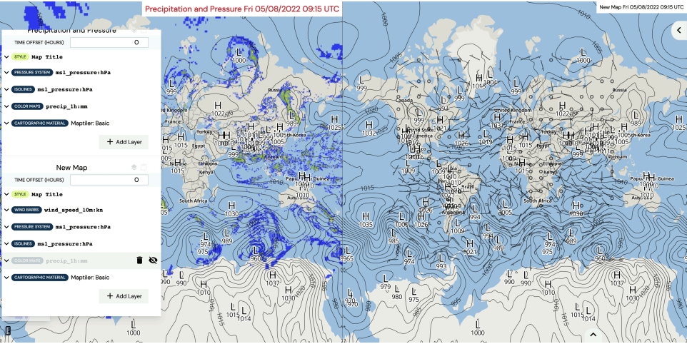 MetX Example Dashboard - Weather overview