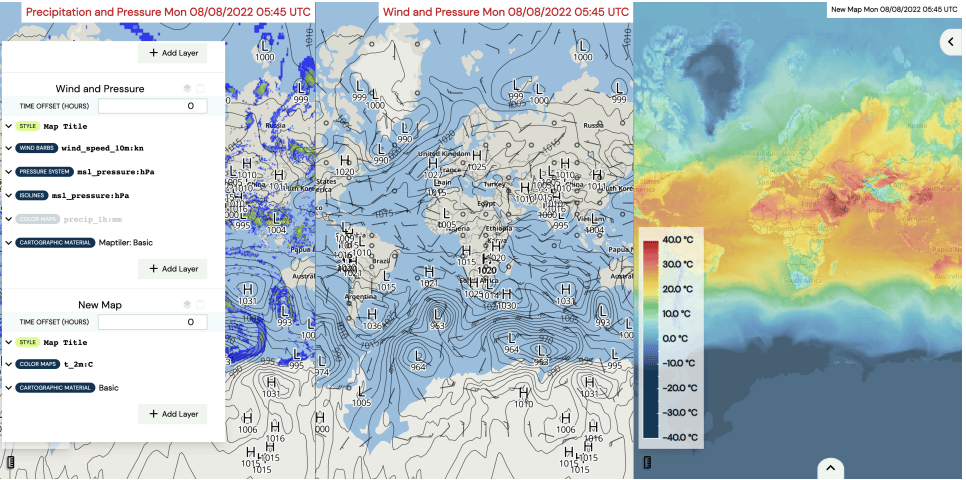 MetX Example Dashboard - Weather overview